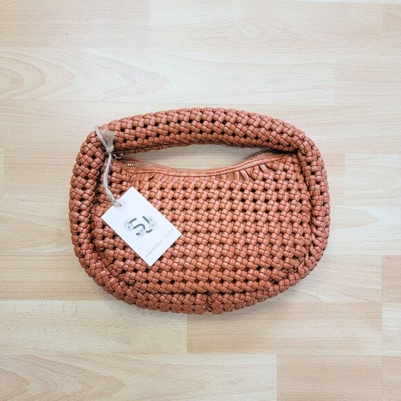Sincerly Jules | Bags | Nwt Sincerely Jules Woven Shoulder Bag Neutral ...